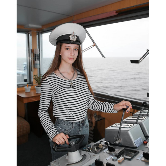 Dark Blue Striped Long Sleeve Telnyashka Shirt