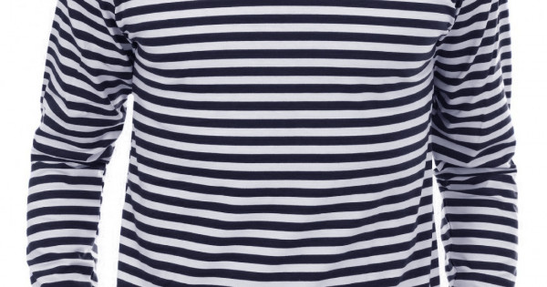 Dark Blue Striped Long Sleeve Telnyashka Shirt